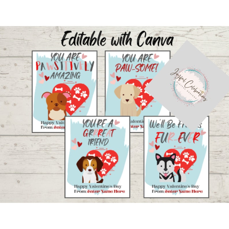 Instant Download Puppy Printable Valentine's Day Cards | Dog Valentine ...