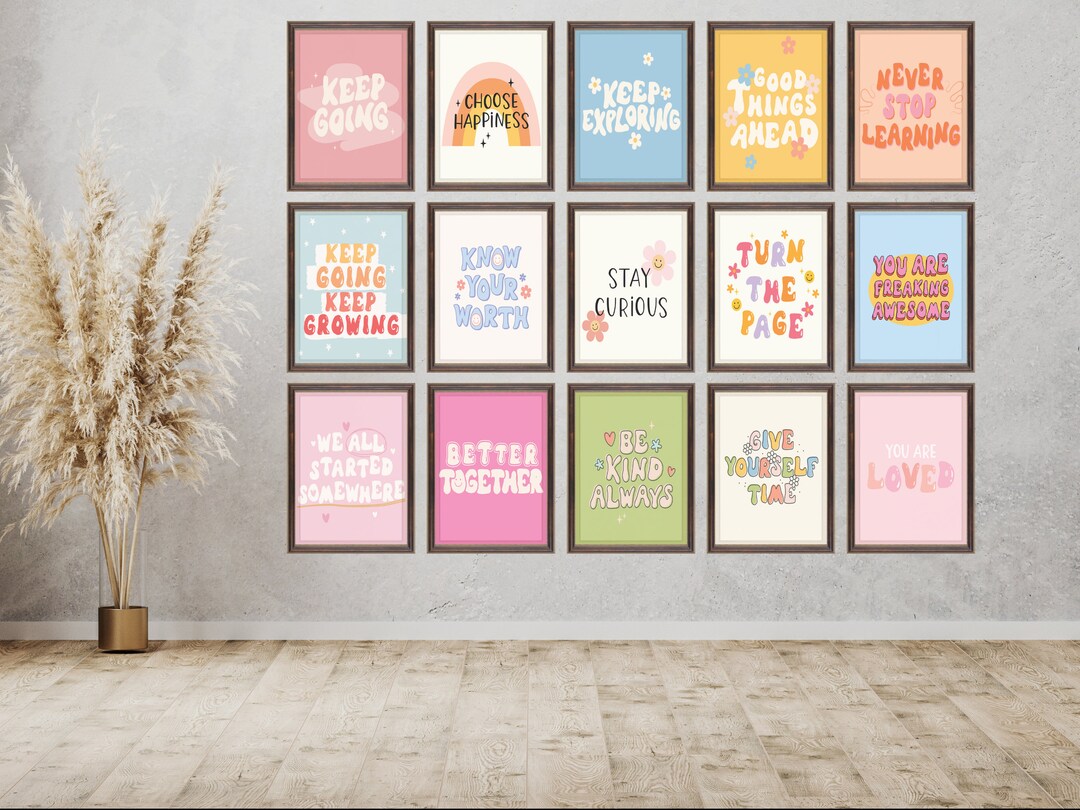 Printable Wall Art Poster Set, Set of 15 Poster, Positive Affirmation ...