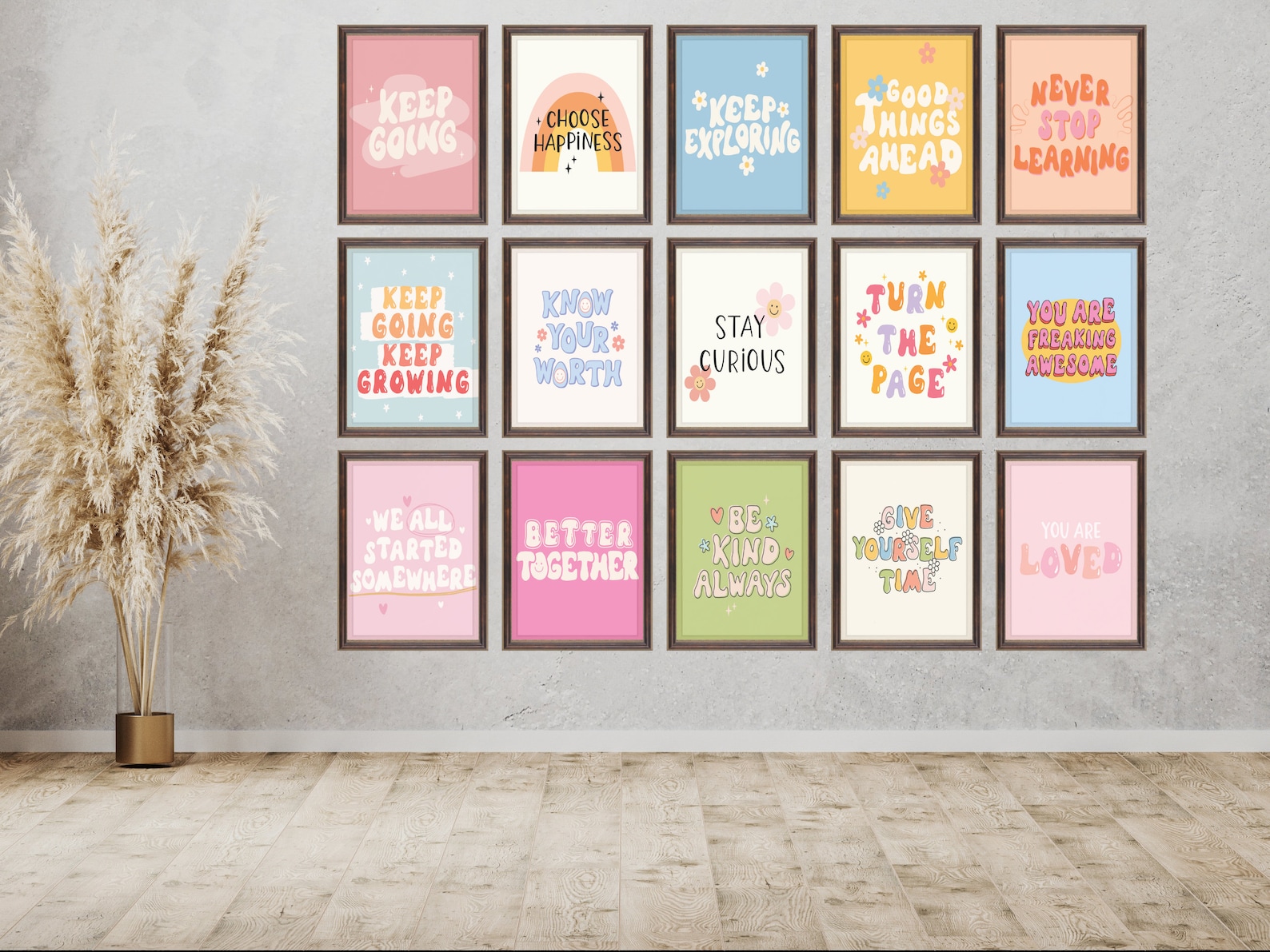 Printable Wall Art Poster Set, Set of 15 Poster, Positive Affirmation ...