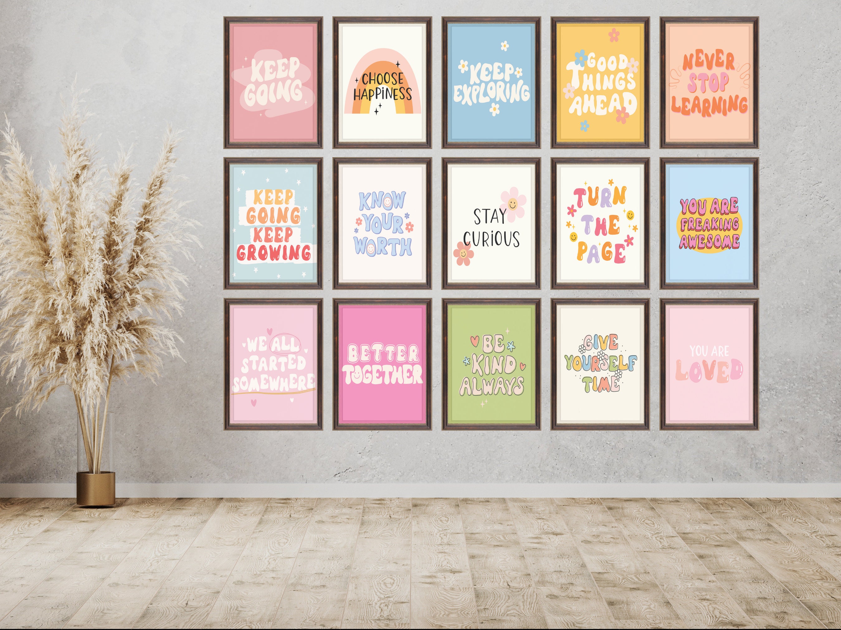Printable Wall Art Poster Set, Set of 15 Poster, Positive Affirmation ...