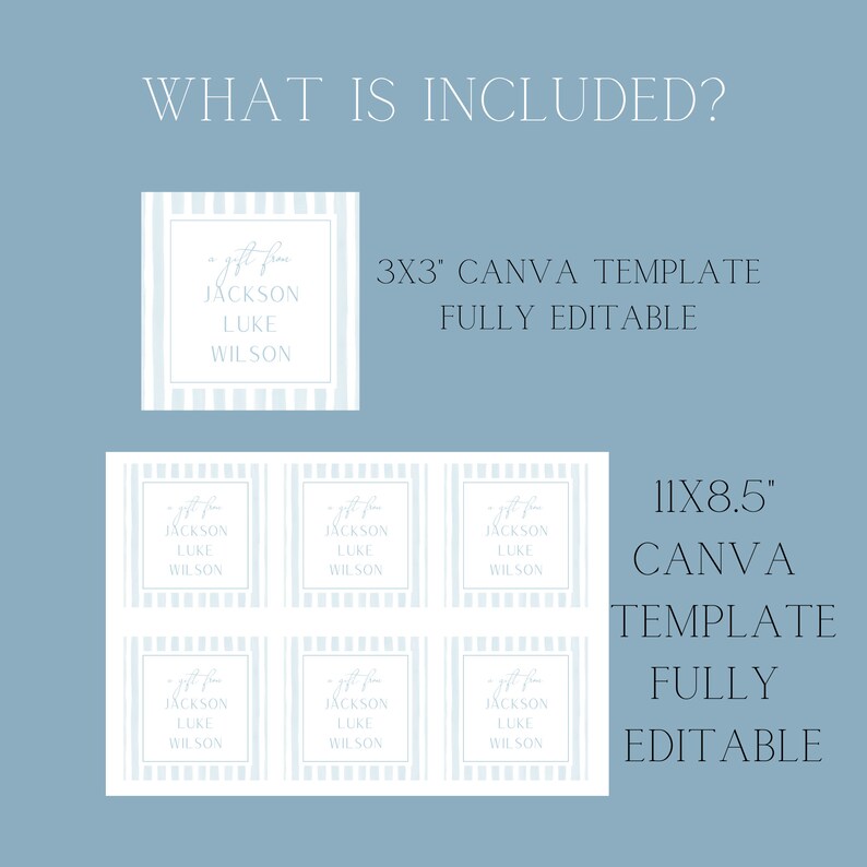 Printable Enclosure Cards, Printable Gift Tag, Blue Stripe Enclosure ...