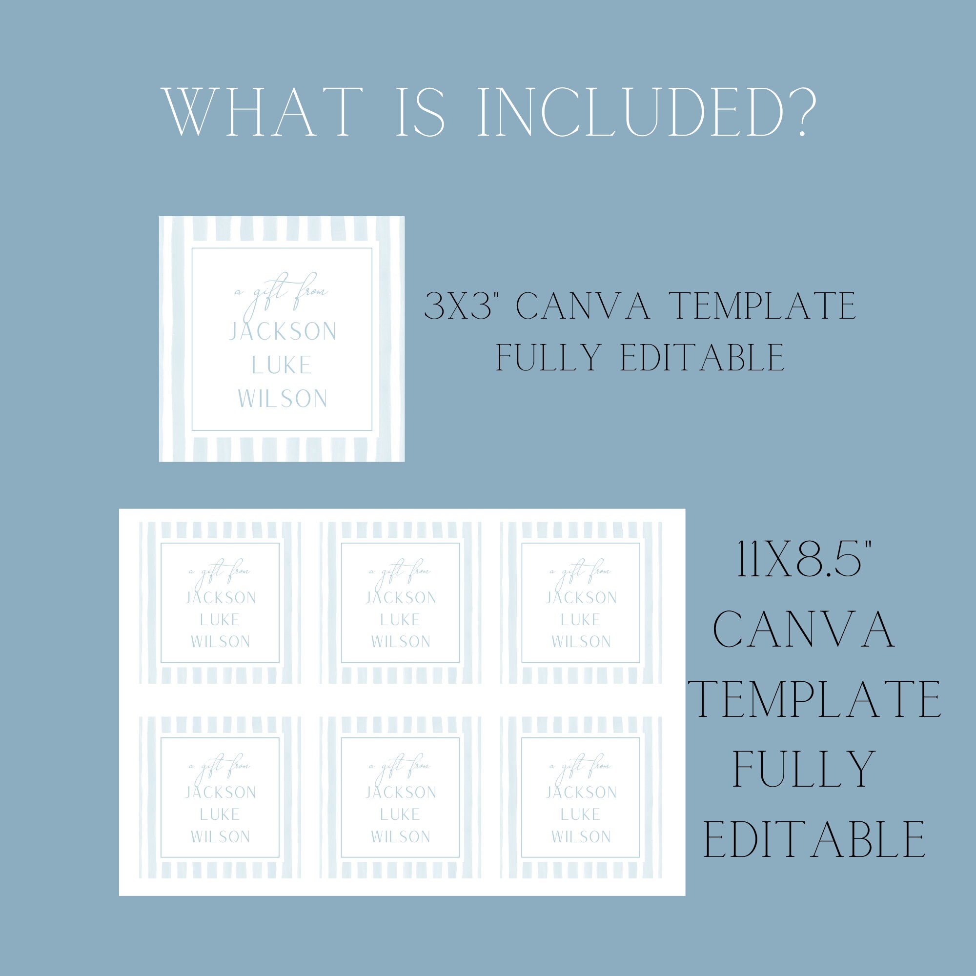 Printable Enclosure Cards, Printable Gift Tag, Blue Stripe Enclosure ...