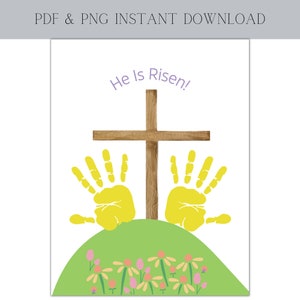 He is Risen Easter DIY Handprint Template | DIY Hand Print Craft ...