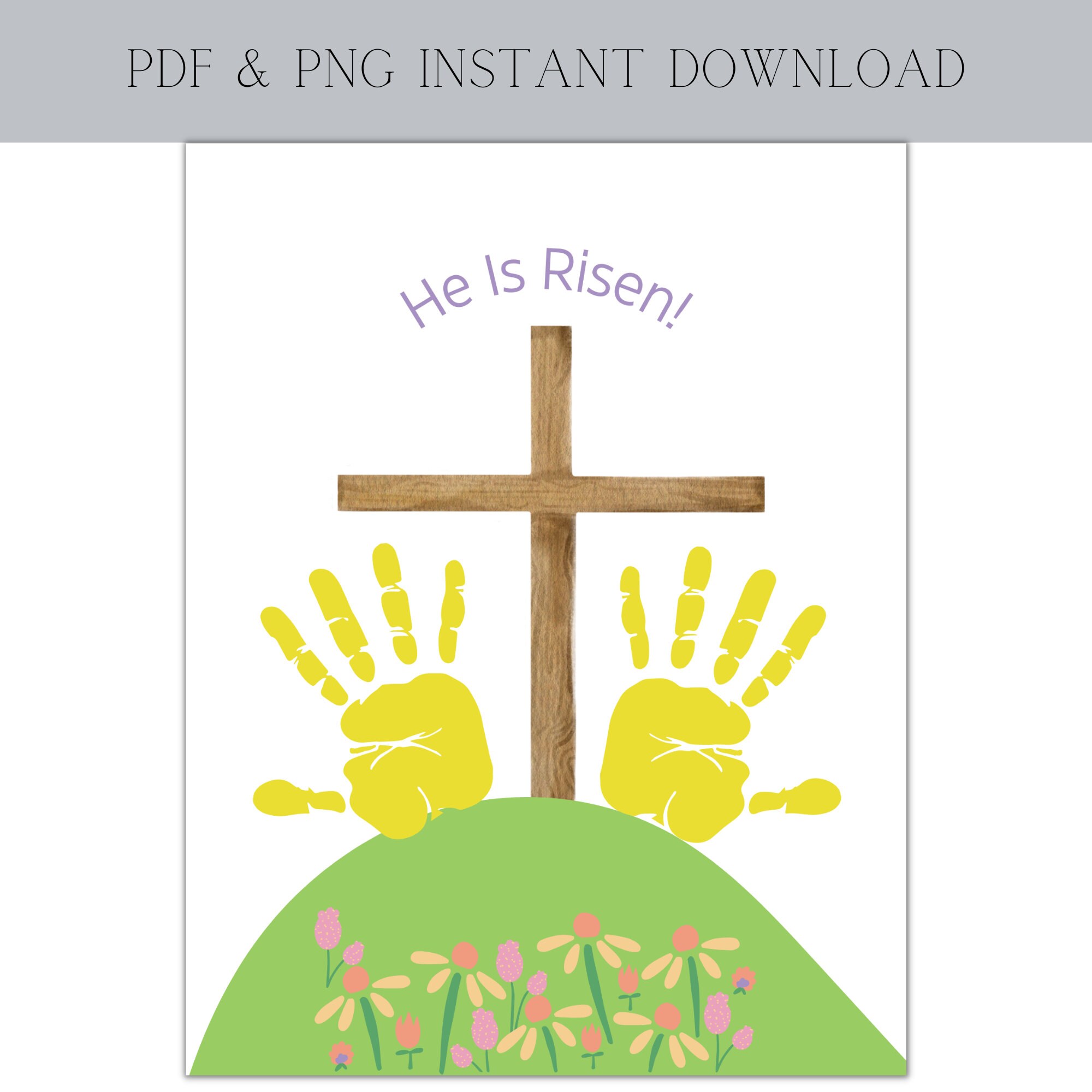 He is Risen Easter DIY Handprint Template | DIY Hand Print Craft ...
