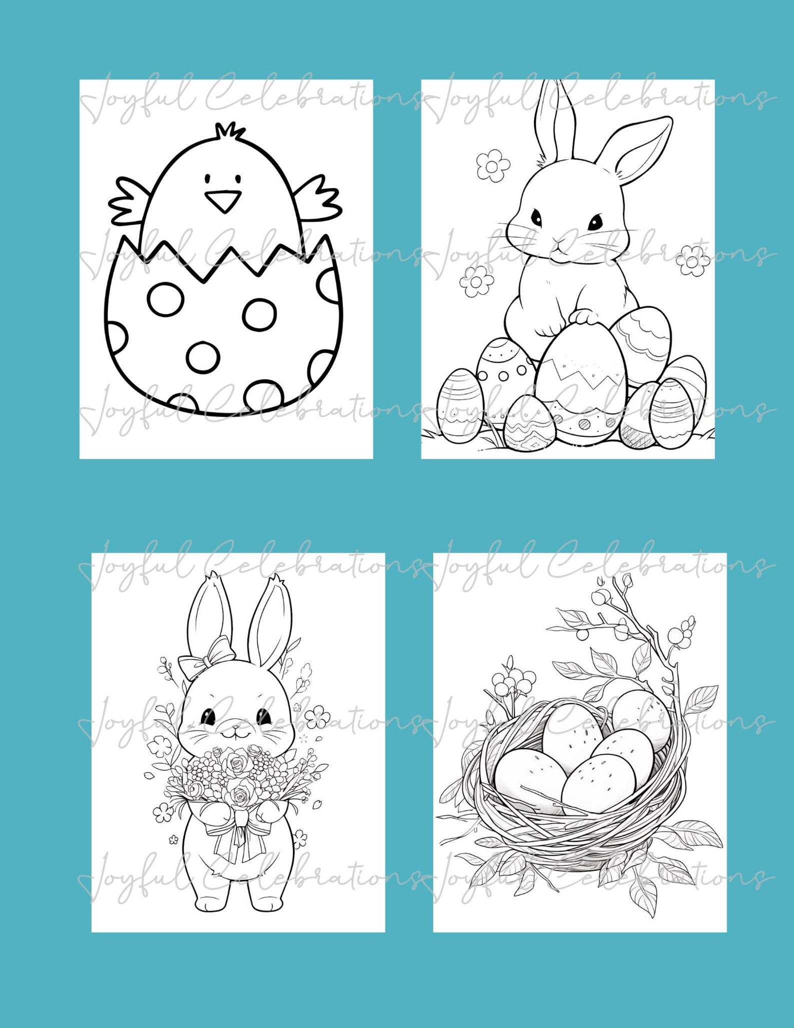 Printable Easter Coloring Pages, DIY Craft for Kids, Classroom Supplies, Digital Download ...
