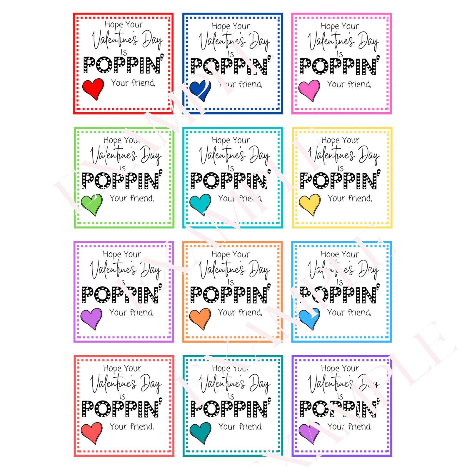 Hope Your Valentines Day is Poppin Digital PDF Printable Valentine Tags ...