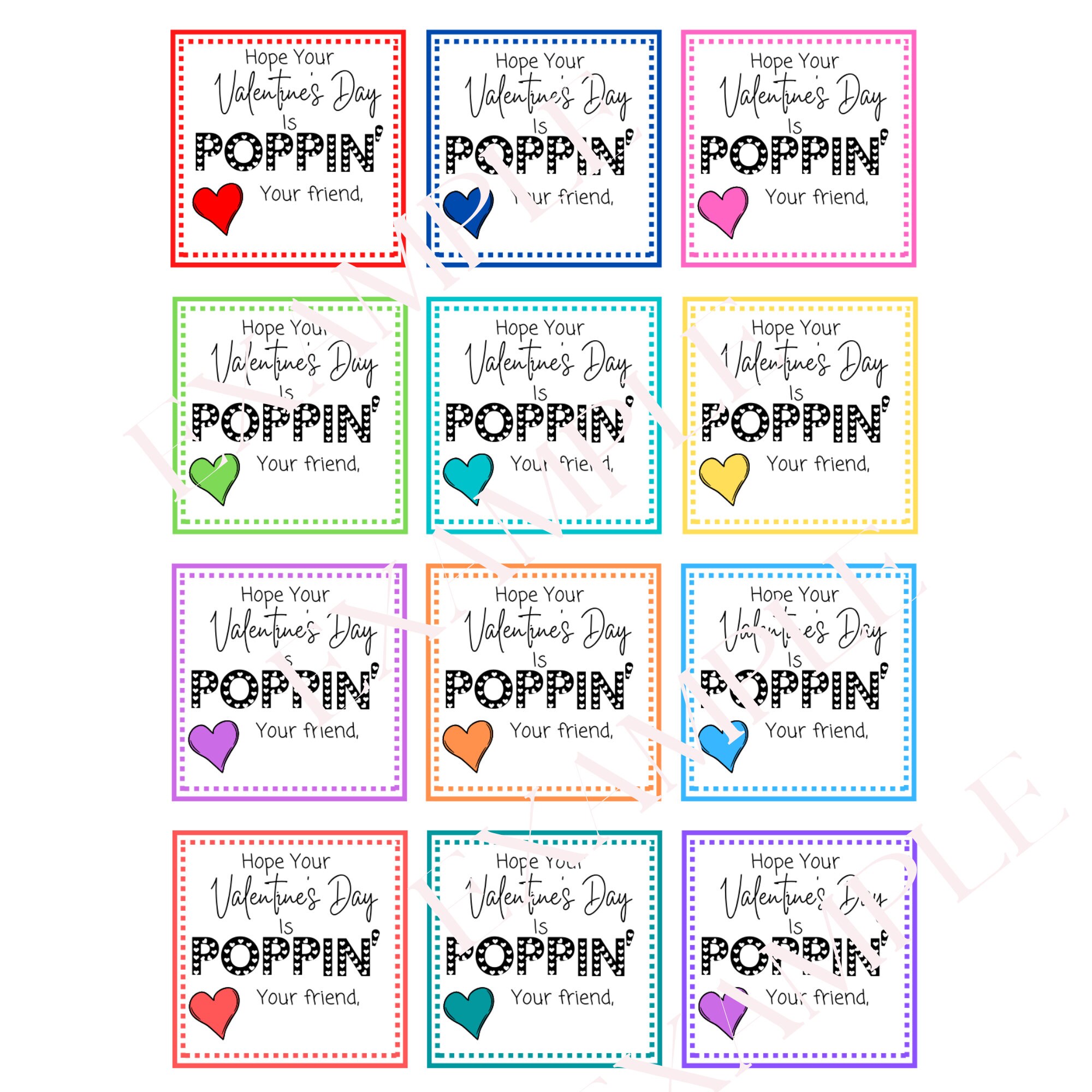 Hope Your Valentines Day is Poppin Digital PDF Printable Valentine Tags ...