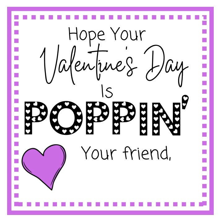Hope Your Valentine’s Day is Poppin’ | Digital PDF Printable Valentine ...