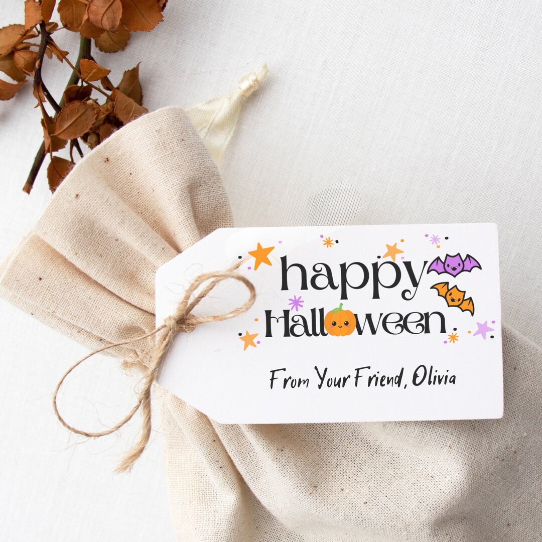 Printable Happy Halloween Gift Tag, Trick or Treat Gift Card, Halloween ...
