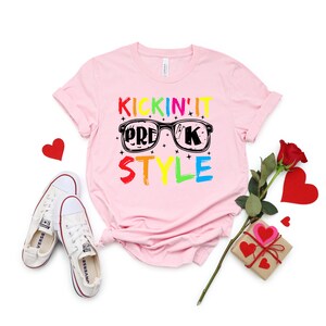 Pre-k Shirt, Kickin'it Pre-k Style Shirt, First Day of School Shirt, Back to School Shirt, Funny ...