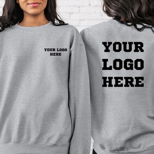 2 Side Custom Logo Pocket Size Shirts, Custom Sweatshirt, Your Business ...