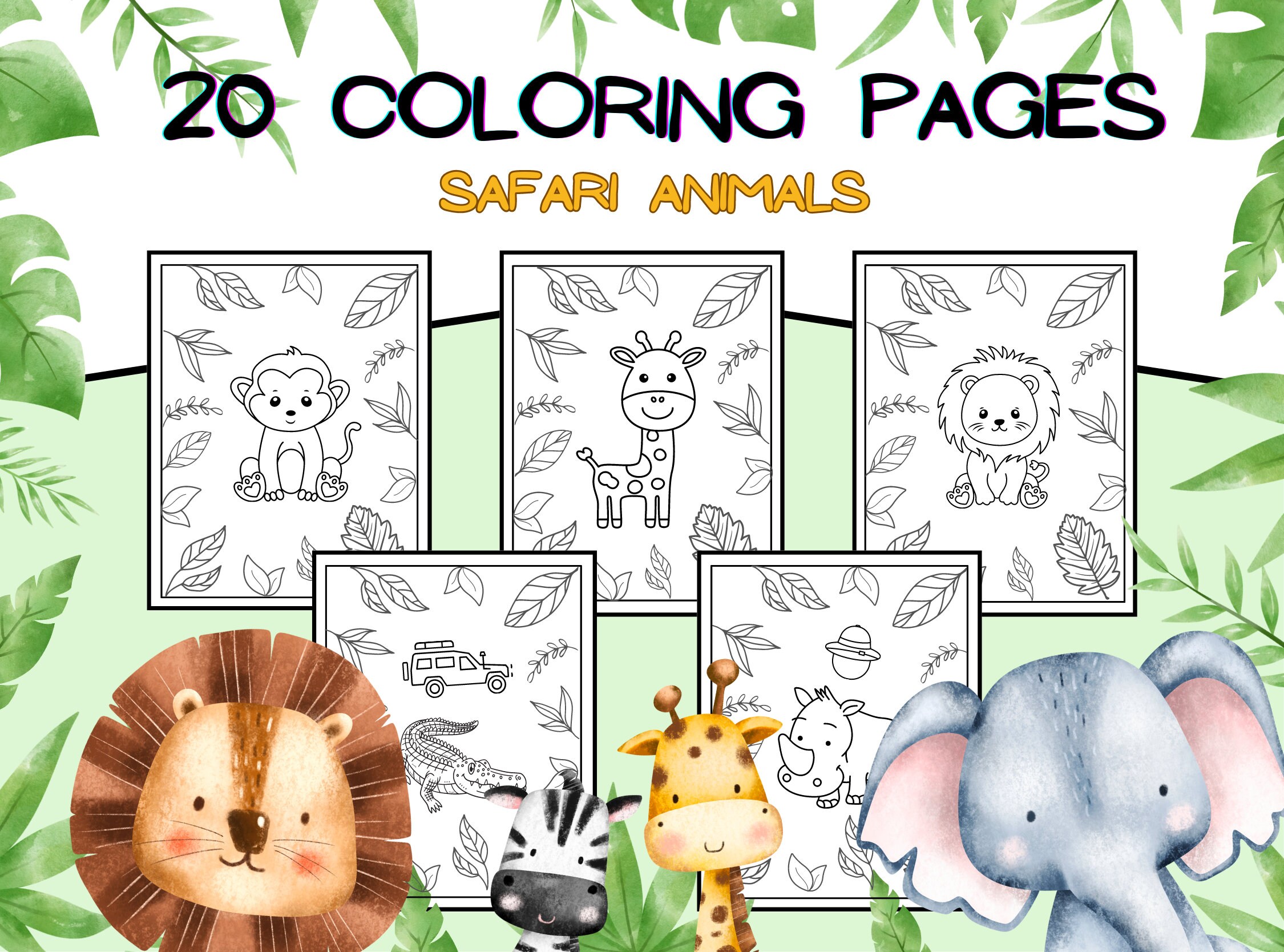 Safari People Coloring Pages