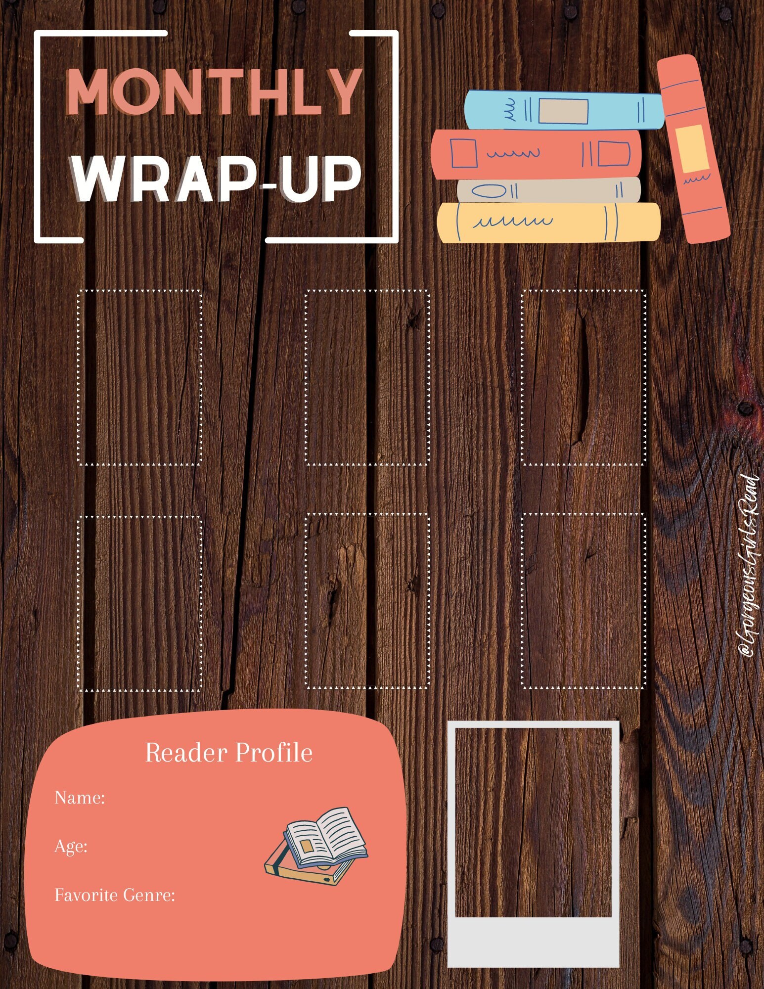 Monthly Book Tracker - Etsy