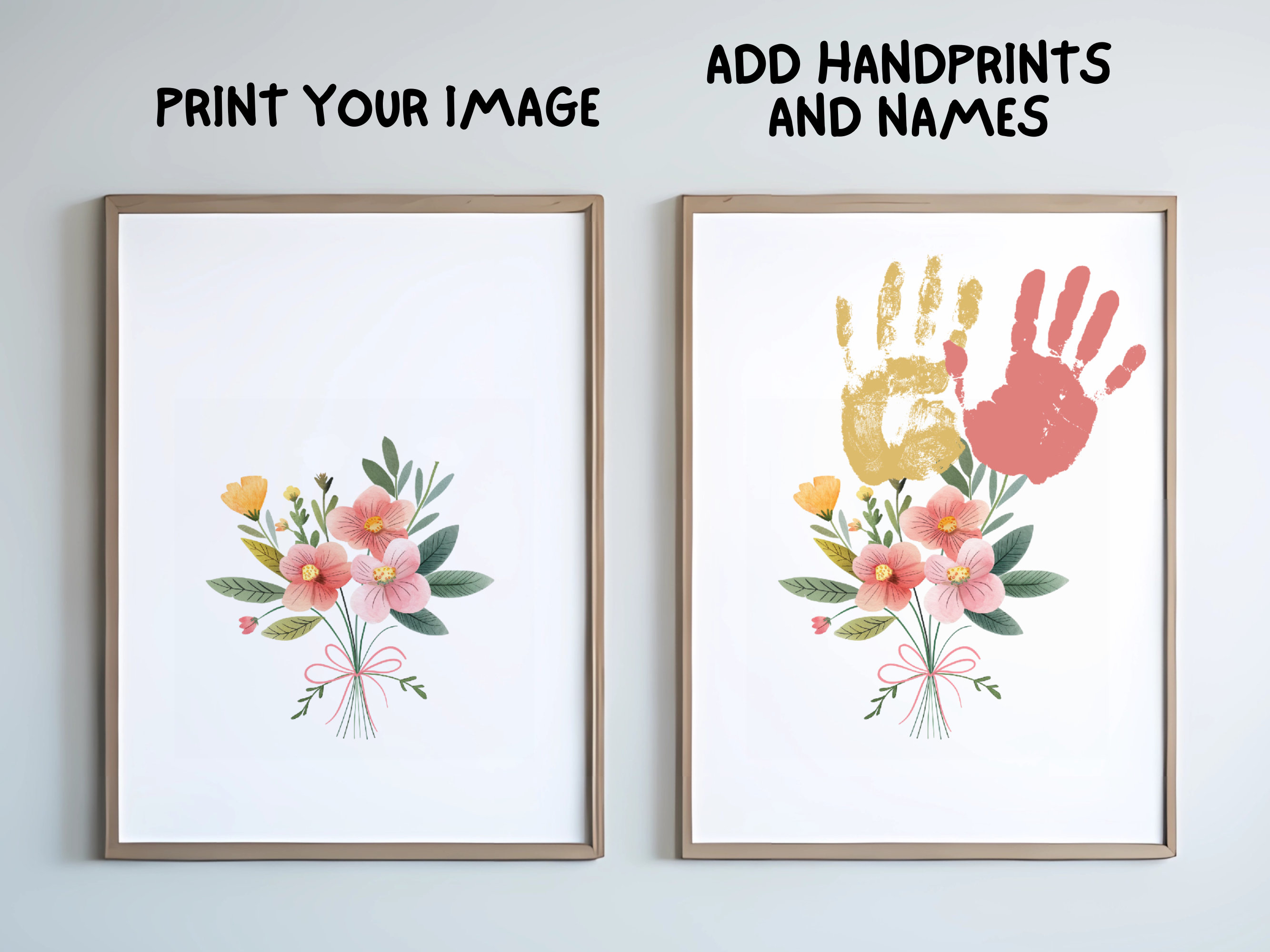 Flower Handprint Craft Art, Printable, for Mom or Grandparents ...