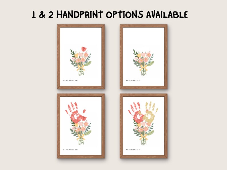 Mothers Day Flower Handprint Art, Printable, Mom Craft Gift From Baby ...