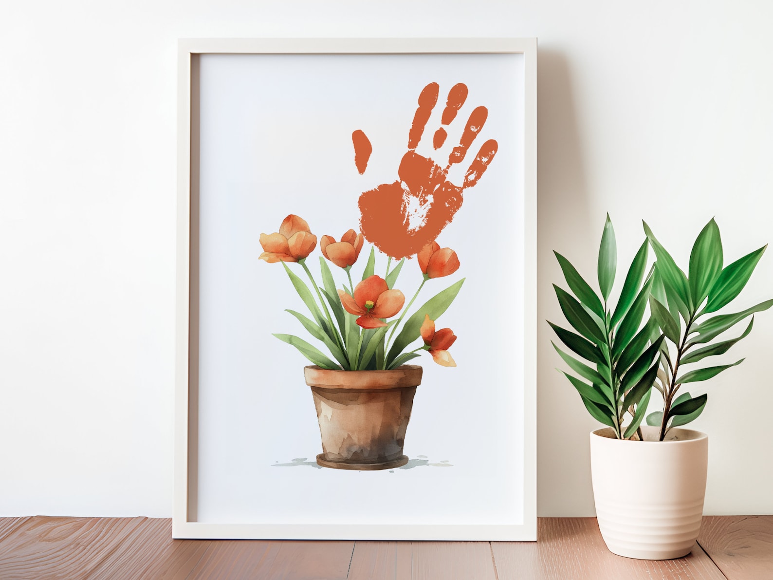 Flower Handprint Craft Art, Printable | Mothers Day, for Mom or Grandma ...