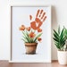 Flower Handprint Craft Art, Printable | Mothers Day, for Mom or Grandma ...