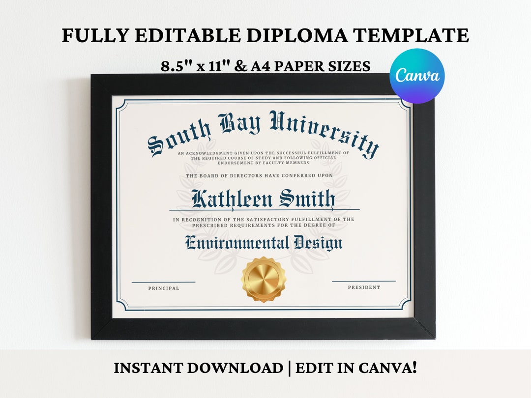 Homeschool Diploma With Gold Seal, Printable Home School High School ...