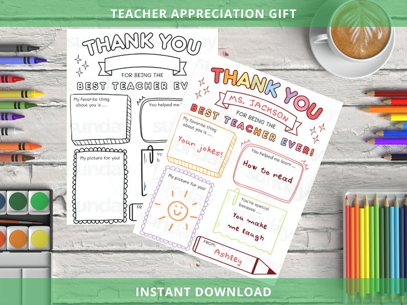 Teacher Appreciation Printable Teacher Appreciation Week Gift Thank You ...