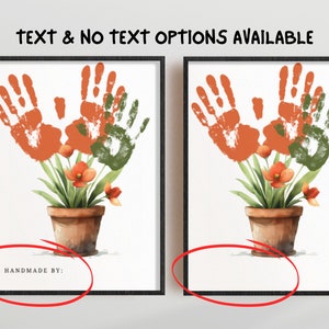 Flower Handprint Craft Art, Printable | Mothers Day, for Mom or Grandma ...