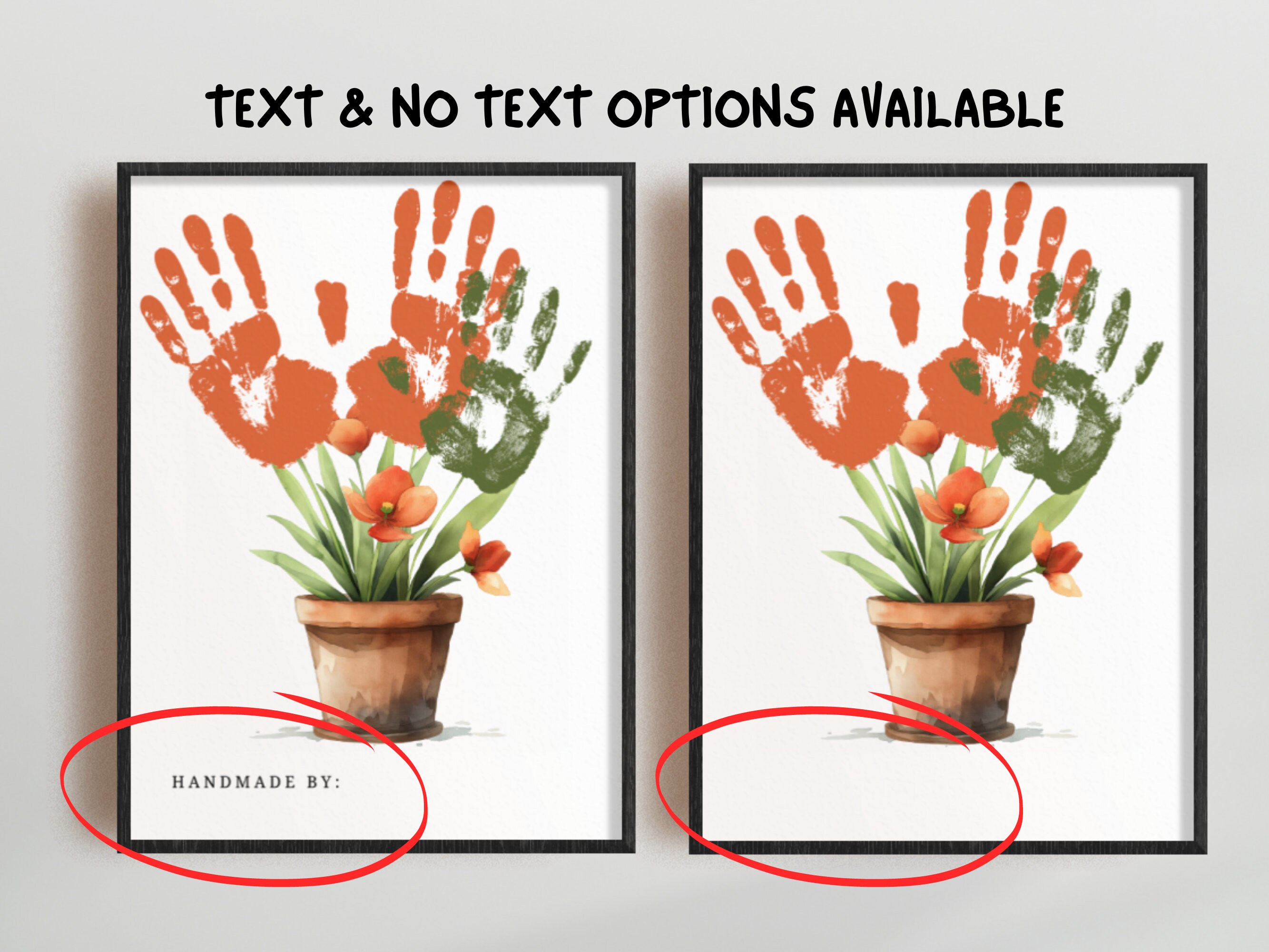 Flower Handprint Craft Art, Printable | Mothers Day, for Mom or Grandma ...