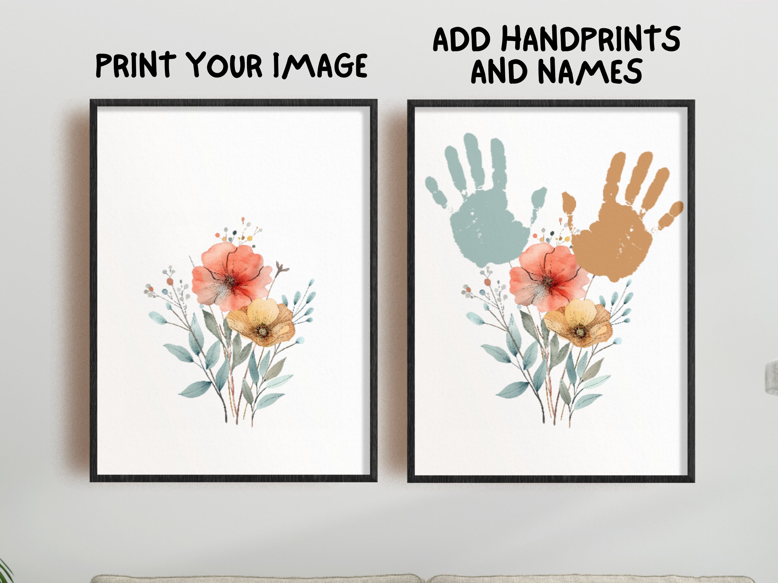 Mother's Day Craft Handprint Art Birthday Activity Floral Bouquet ...