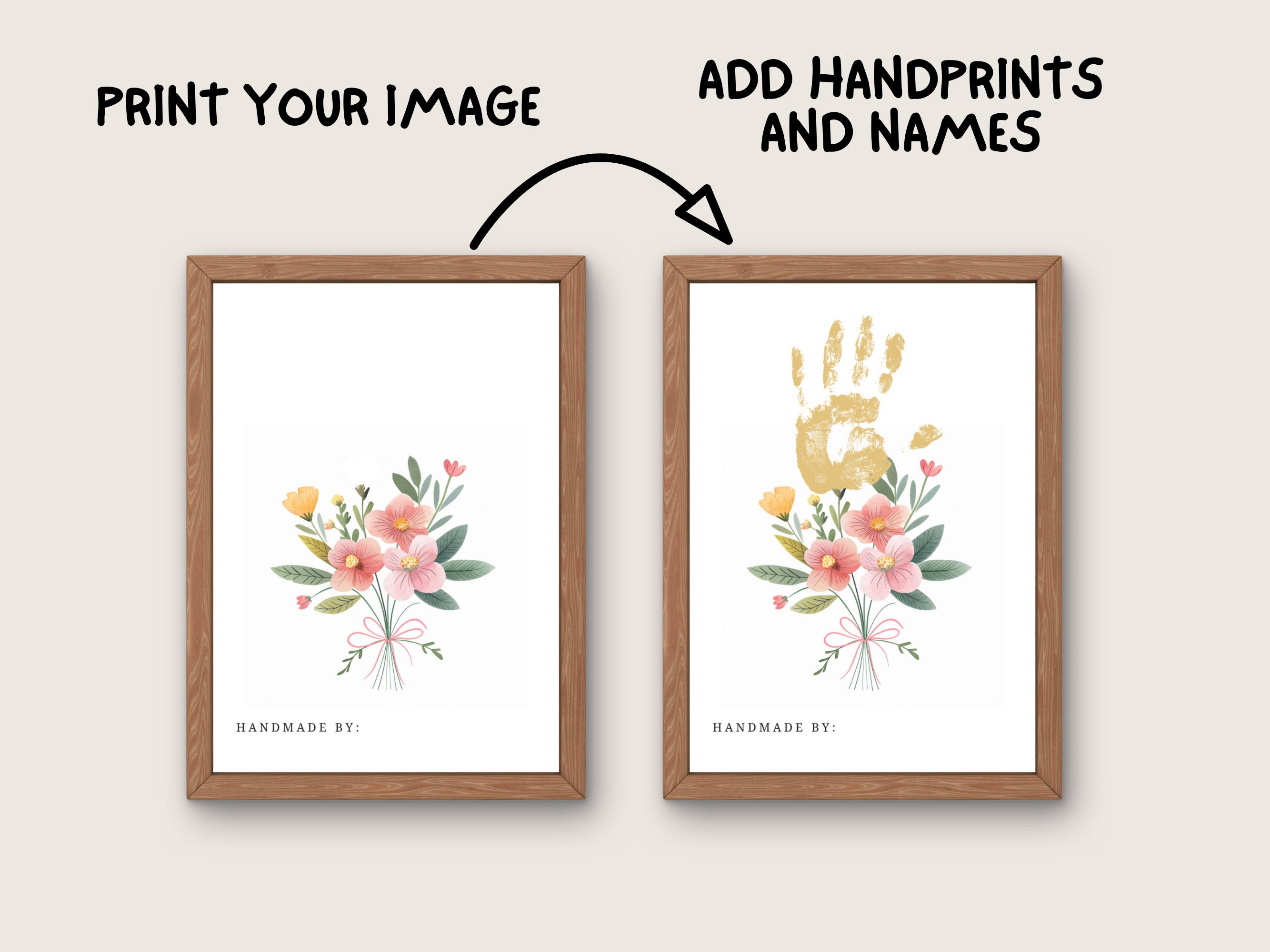 Mothers Day Flower Handprint Art Bundle, Printable Mom Craft Gift From ...