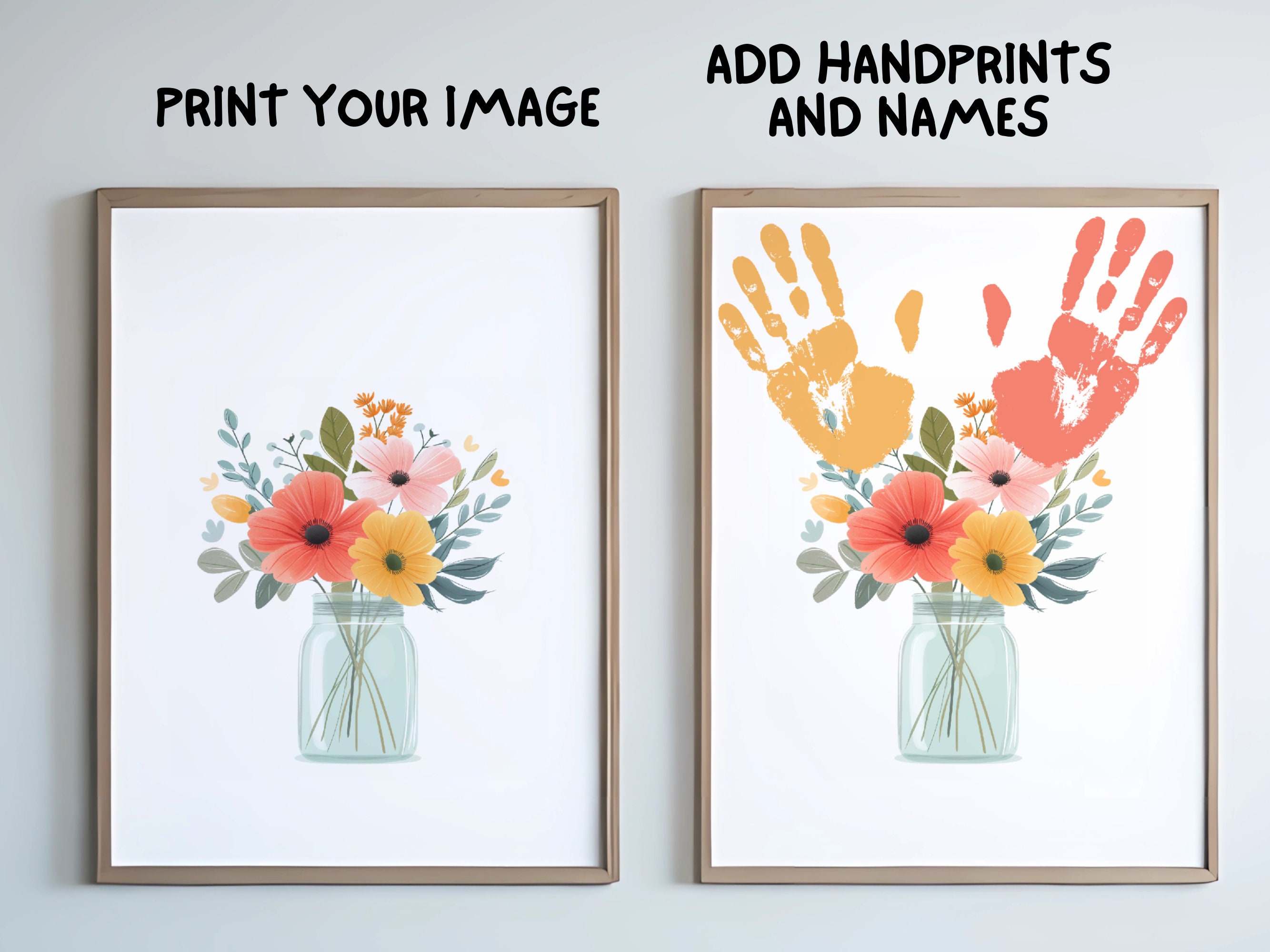 Mother's Day Craft Handprint Art Birthday Activity Floral Bouquet ...