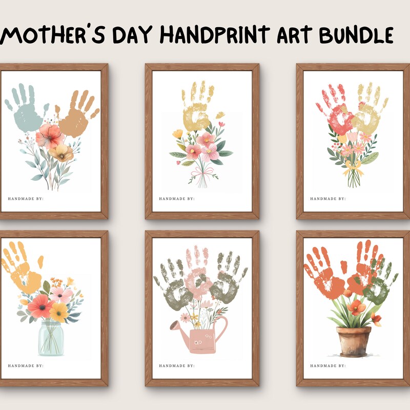 Mothers Day Handprint Art - Etsy