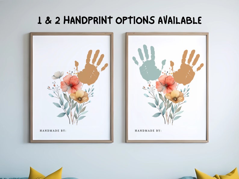 Mother's Day Craft Handprint Art Birthday Activity Floral Bouquet ...