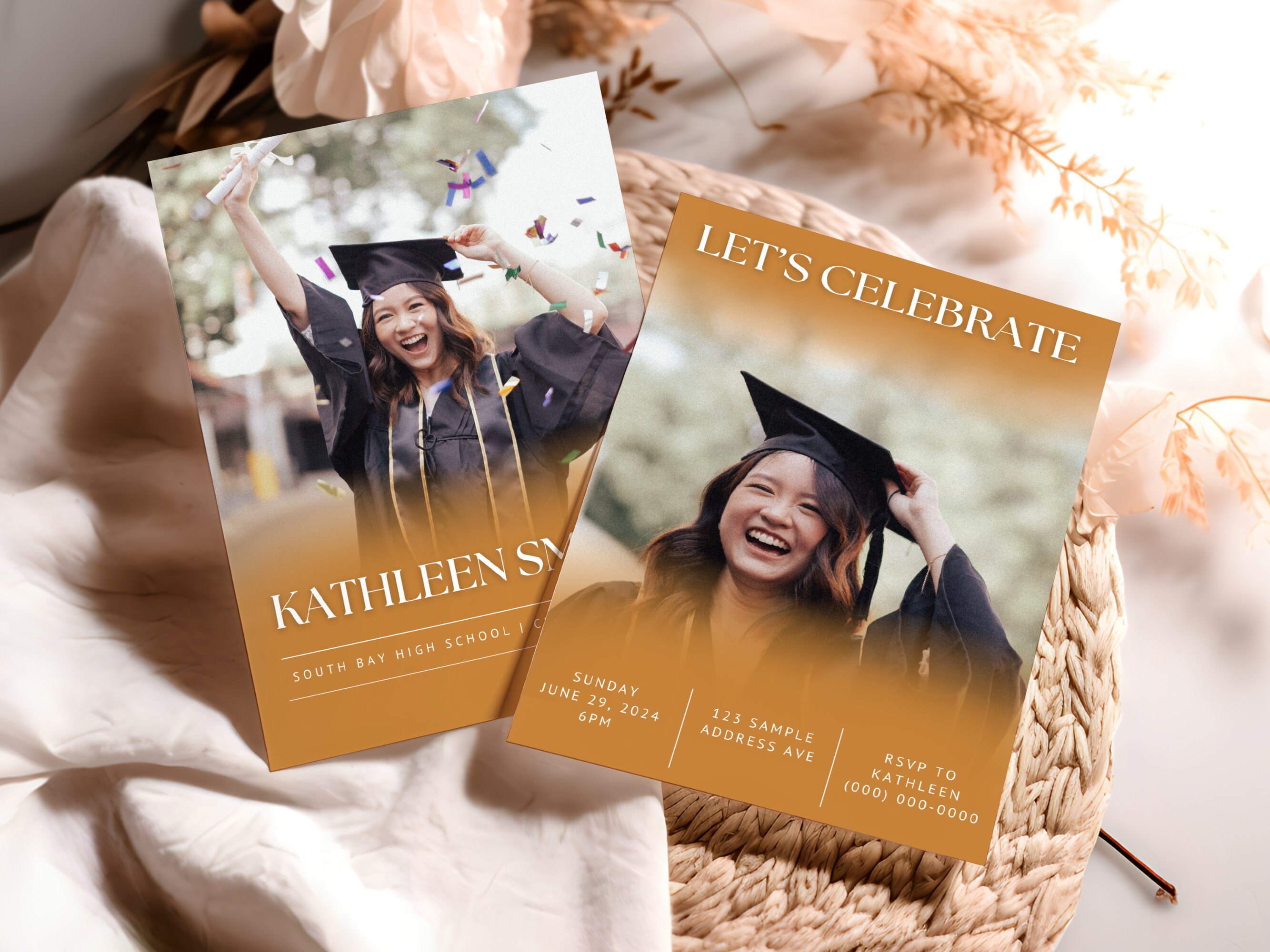 Minimalist Graduation Invitation, Graduation Party Invitation Template ...