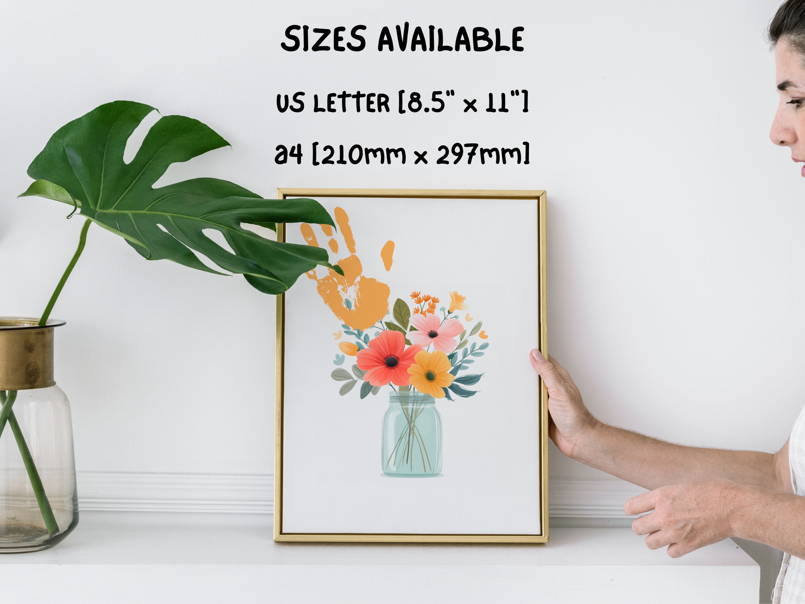 Mother's Day Craft Handprint Art Birthday Activity Floral Bouquet ...