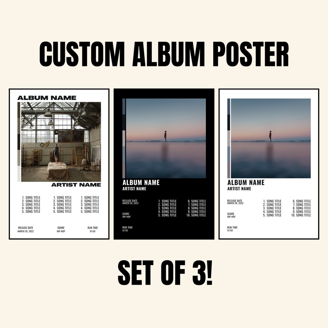 Custom Music Album Poster Set of 3, Choose Your Own Album Poster ...