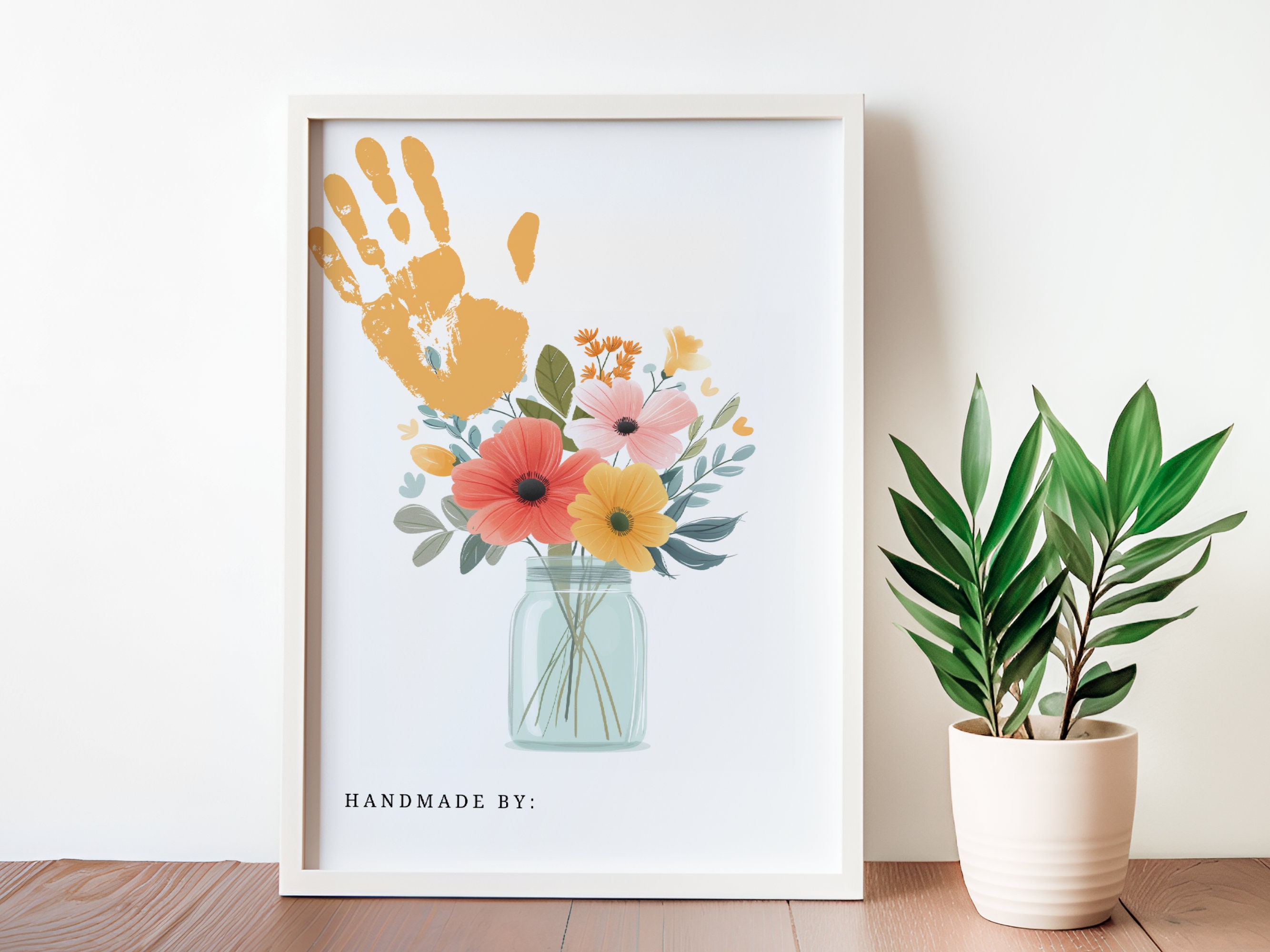Mother's Day Craft Handprint Art Birthday Activity Floral Bouquet ...