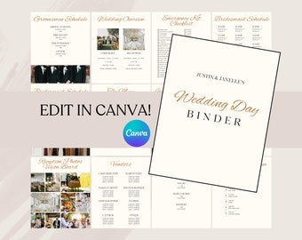 The Ultimate Wedding Day Binder Template, Edit in Canva, Instant ...