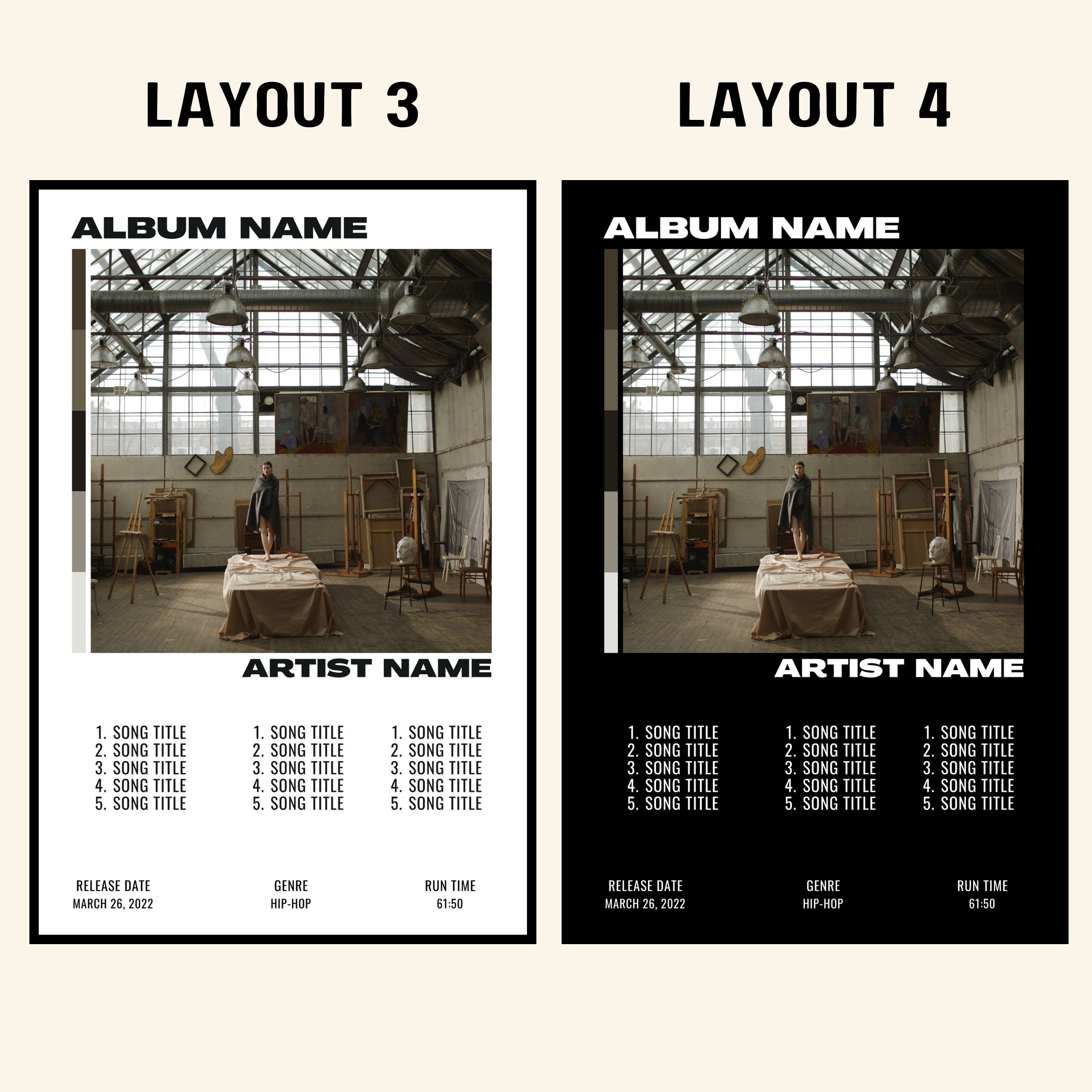 Custom Music Album Poster Set of 3, Choose Your Own Album Poster ...