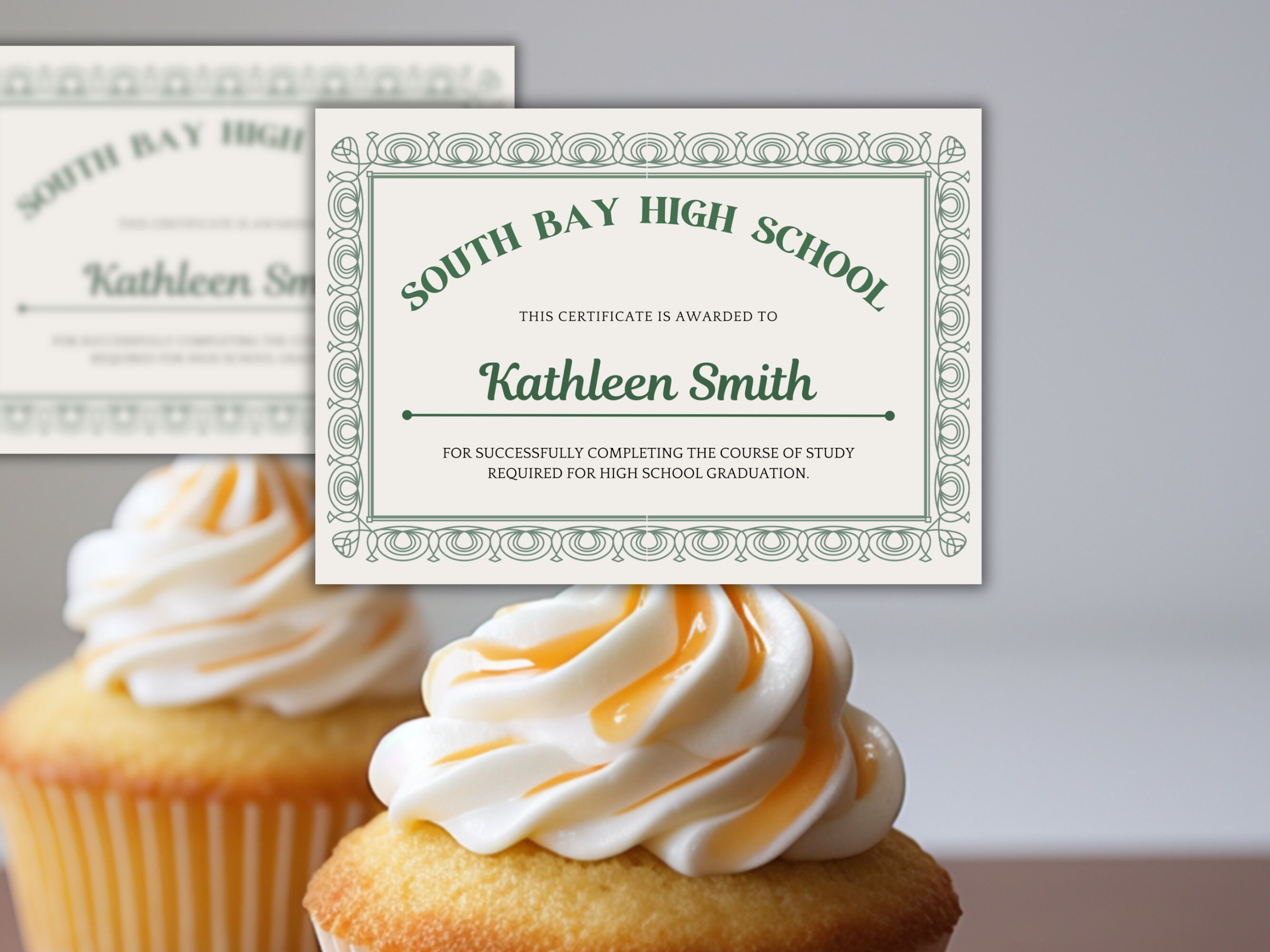 Custom Graduation Diploma Cupcake Toppers, Mini High School College ...