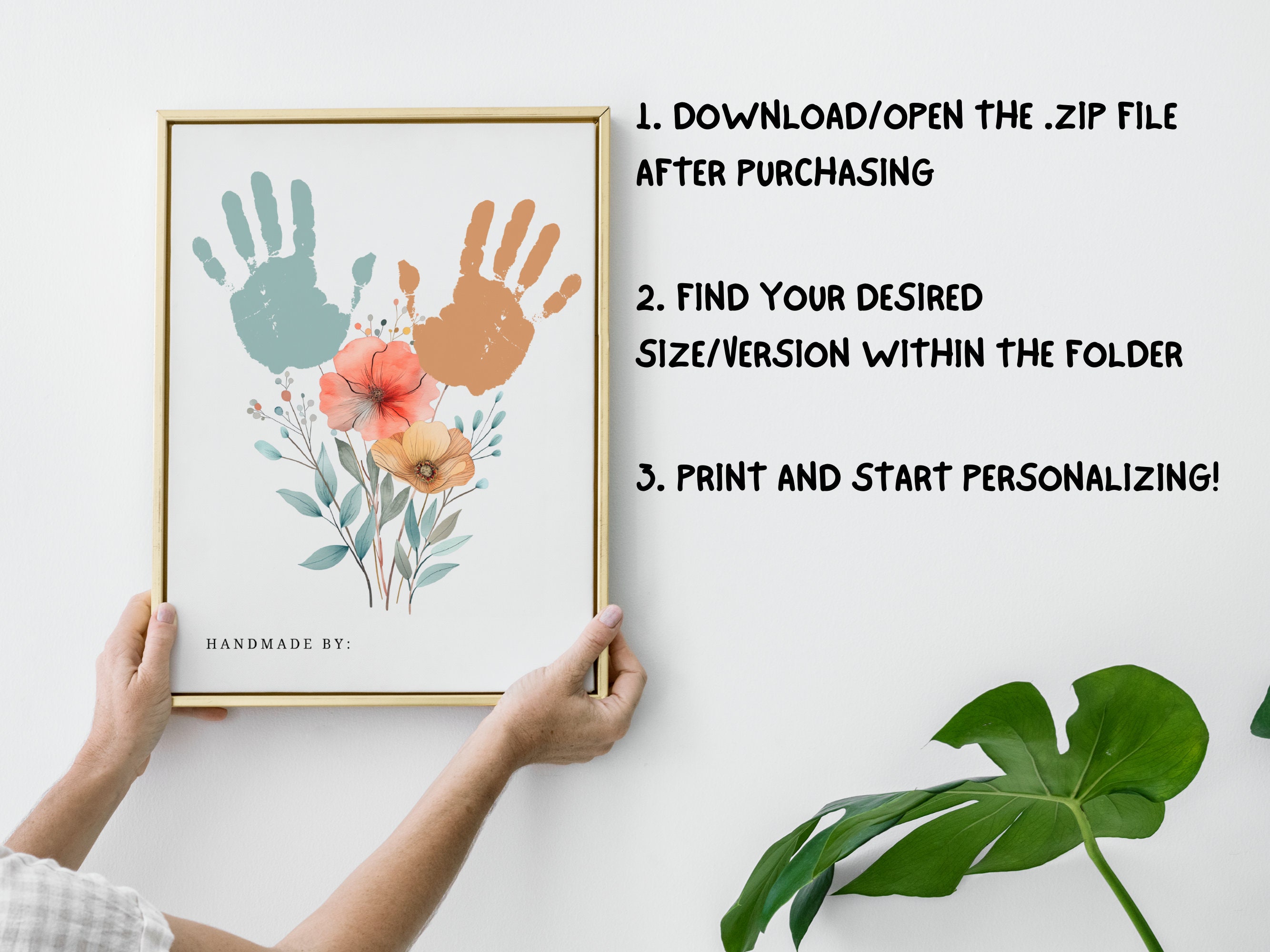 Mother's Day Craft Handprint Art Birthday Activity Floral Bouquet ...