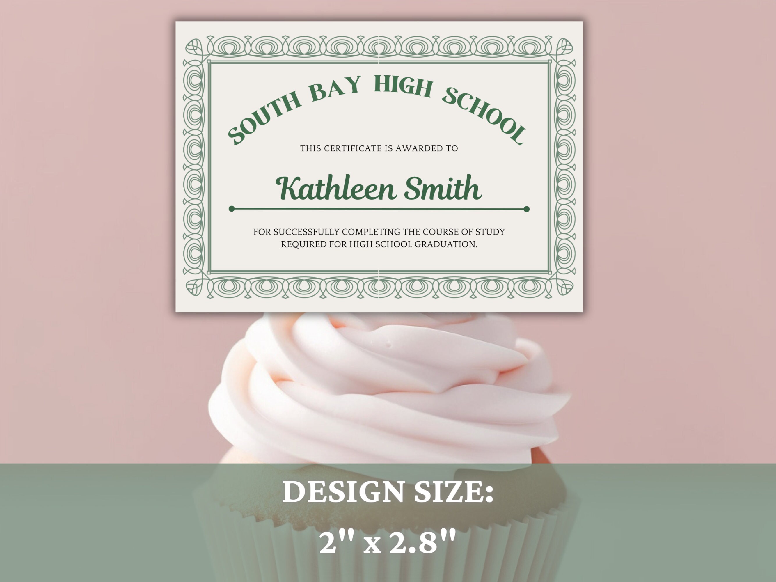 Custom Graduation Diploma Cupcake Toppers, Mini High School College ...
