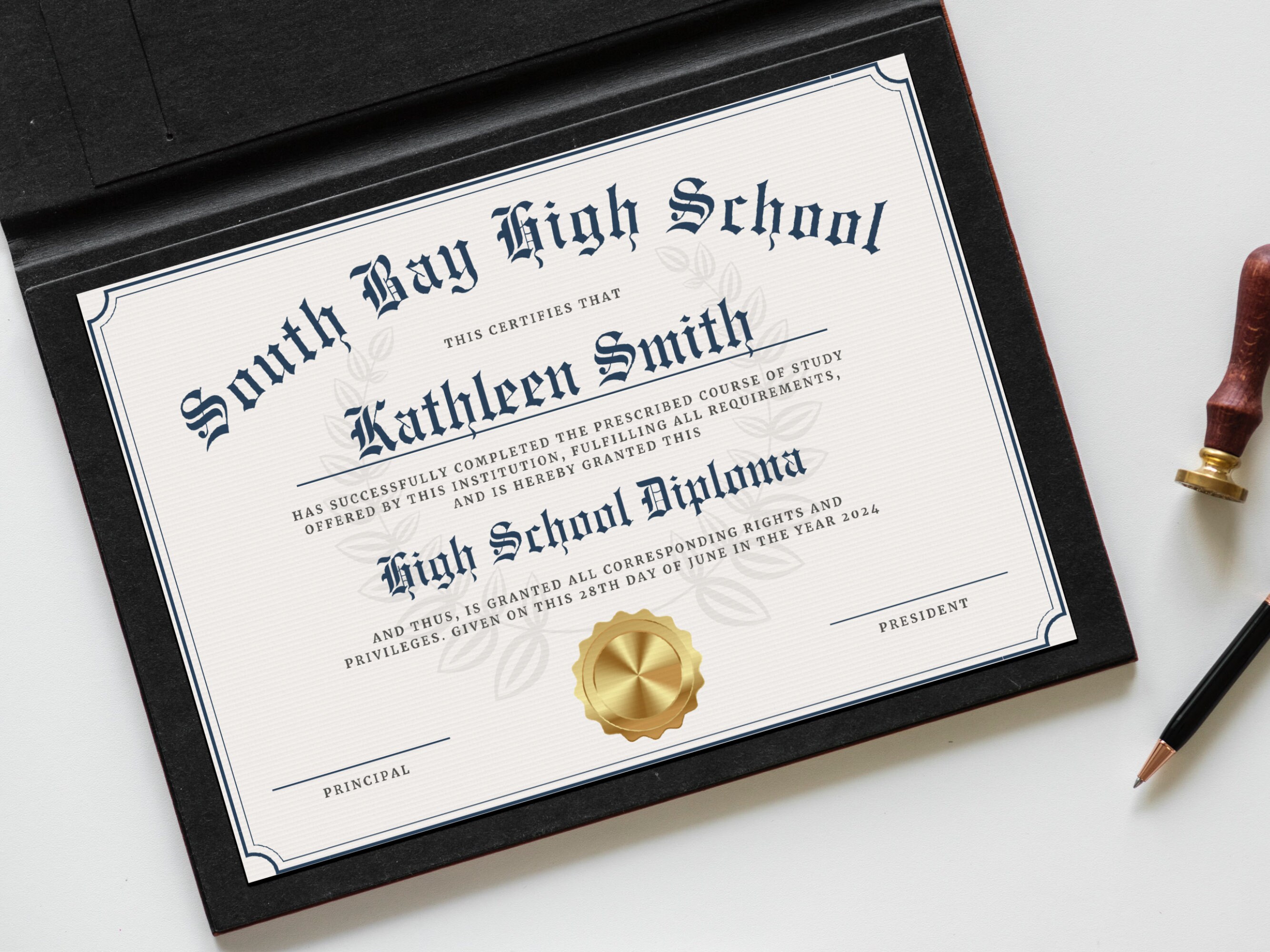 Personalized High School Diploma, Home School Diploma, Diploma Template ...