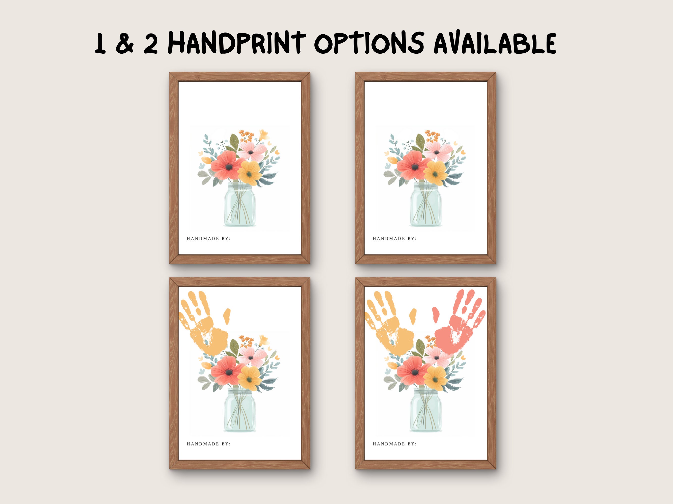 Mother's Day Craft Handprint Art Birthday Activity Floral Bouquet ...