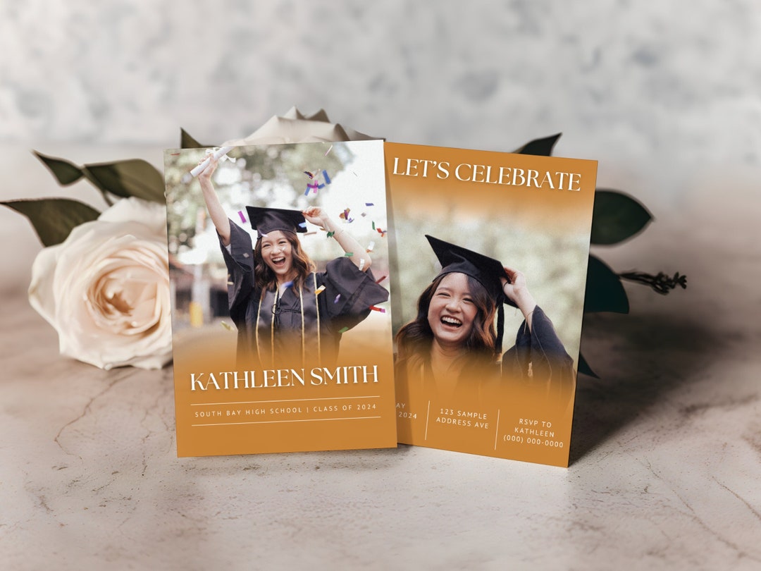 Minimalist Graduation Invitation, Graduation Party Invitation Template ...