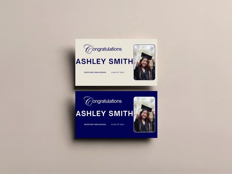 Editable Graduation Name Card Template, Printable Class 2023 Graduation ...