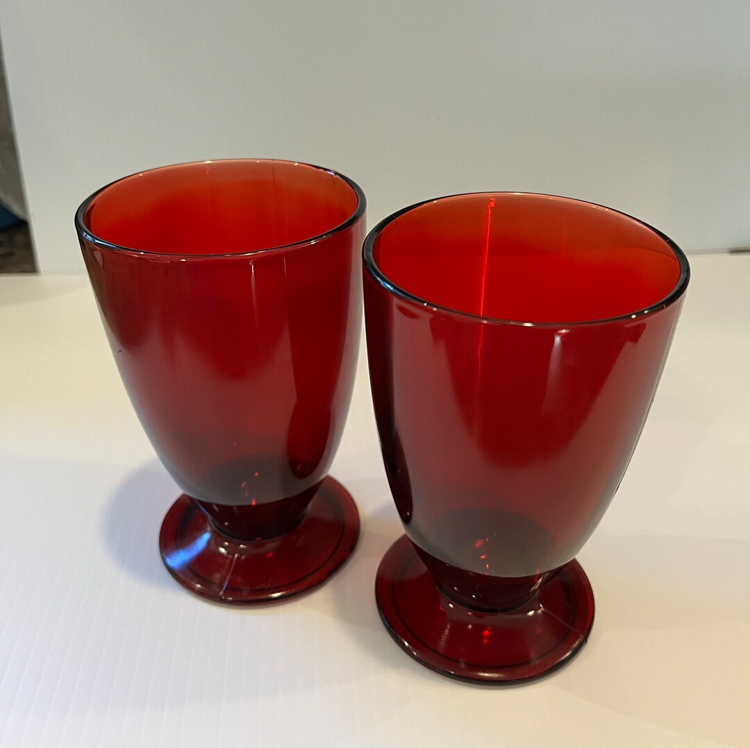 Anchor Hocking Ruby Glasses - Etsy