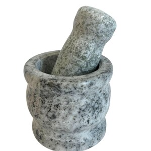 Traditional Natural Stone Mortar and Pestle Set Handcrafted Granite Garlic Press - Etsy