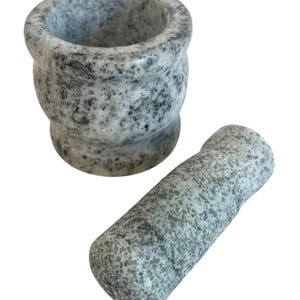 Traditional Natural Stone Mortar and Pestle Set- Handcrafted Granite ...