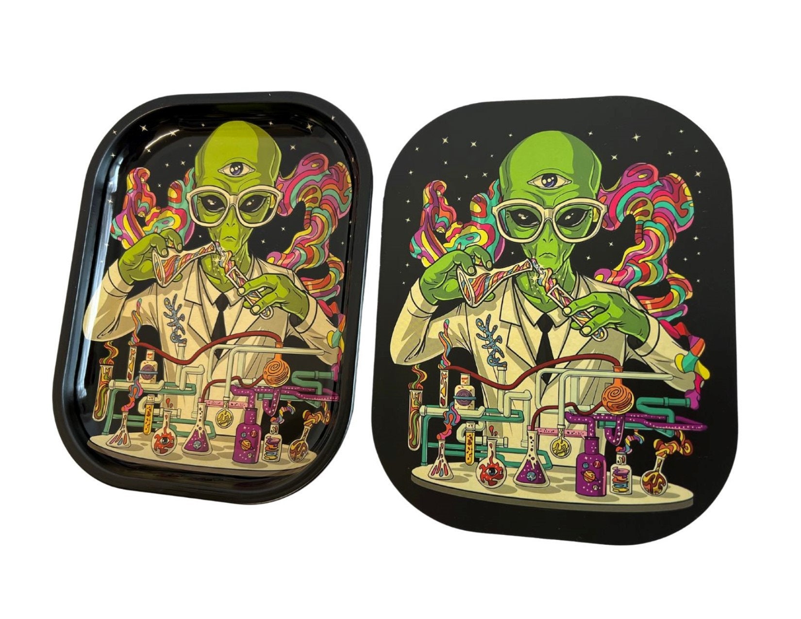 Creative Alien Pattern Rolling Tray With Magnetic Lid 7.28 X 5.5 - Etsy