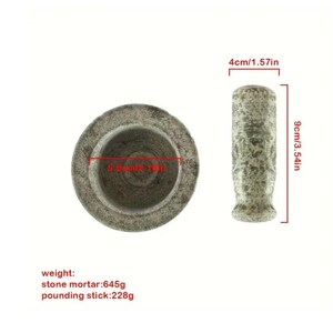Traditional Natural Stone Mortar and Pestle Set Handcrafted Granite Garlic Press - Etsy