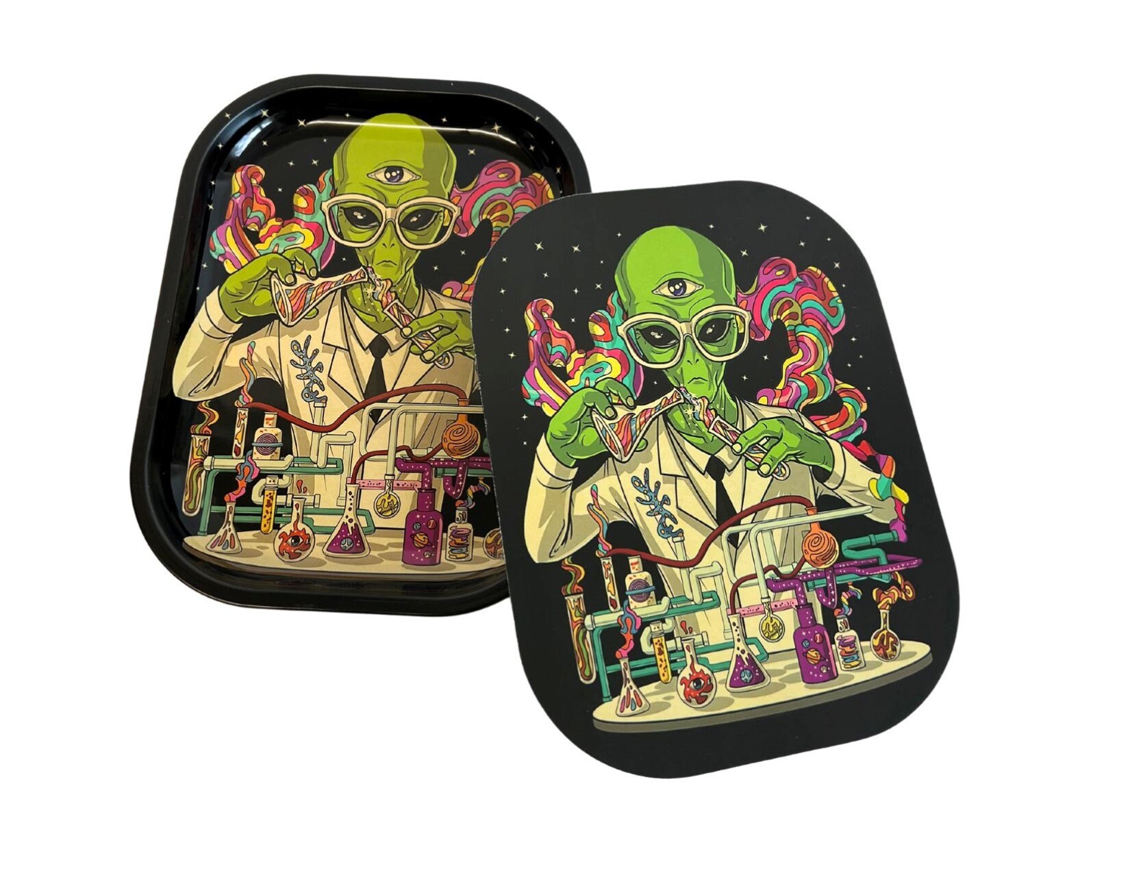 Creative Alien Pattern Rolling Tray With Magnetic Lid 7.28 X 5.5 - Etsy