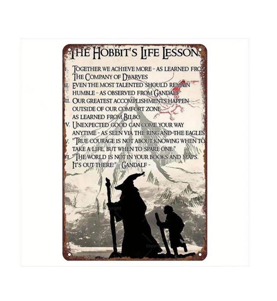 Inspirational Hobbit Journey Metal Tin Sign Gandalf and Bilbo Life ...